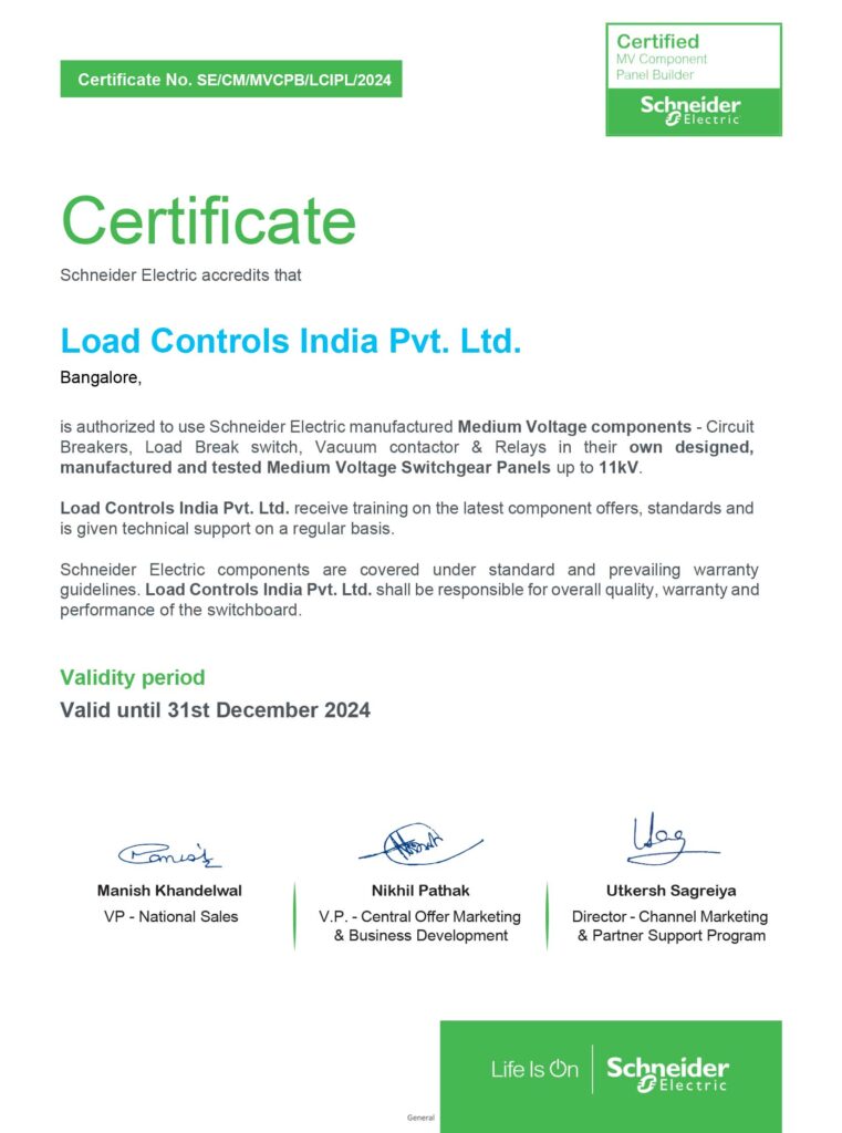 Certifications | Load Controls